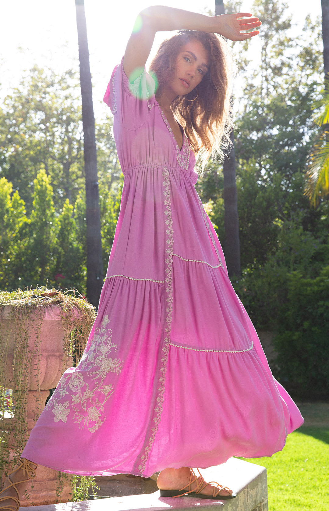 Stephani Embroidered Maxi Dress