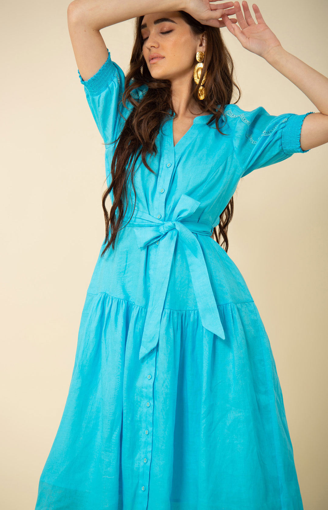 Colette Solid Linen Dress